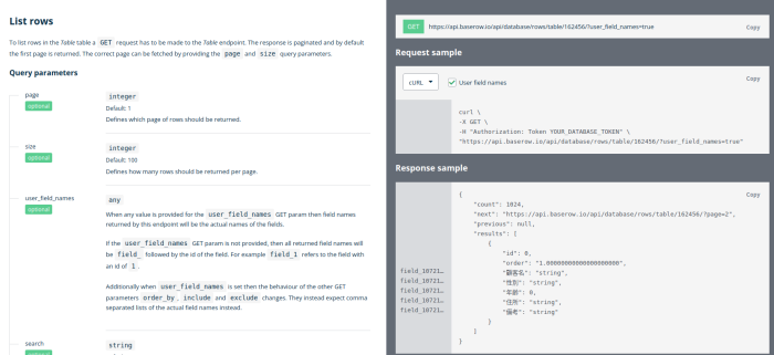 Baserow REST API - Minami R&D